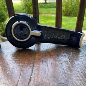 Vintage HLC Fiesta USA Cobalt Blue Homer Laughlin Spoon Rest Holder ...