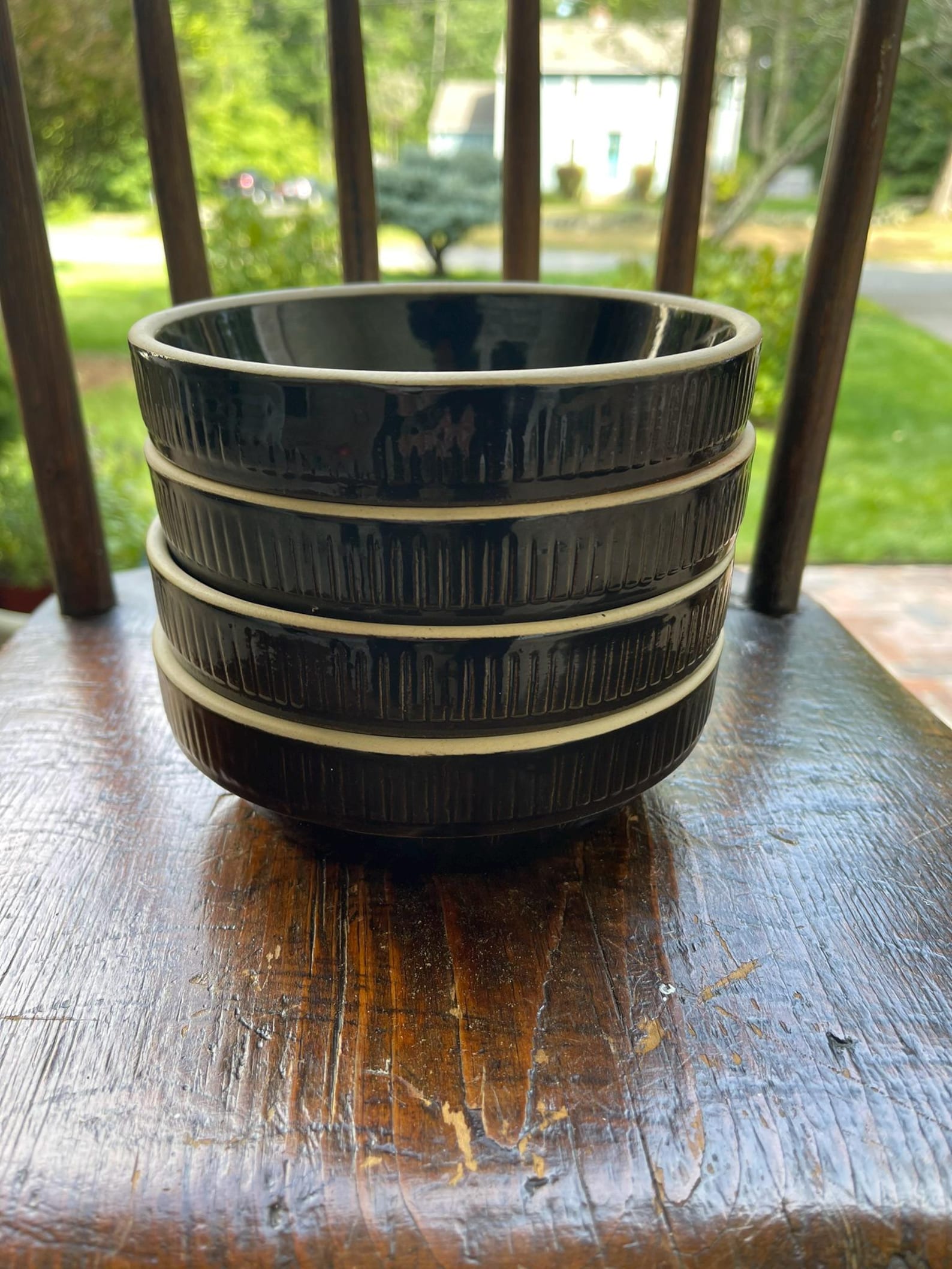 4 Americana General Vintage Ruckle Pottery Cereal Bowls Bown Pottery - Etsy