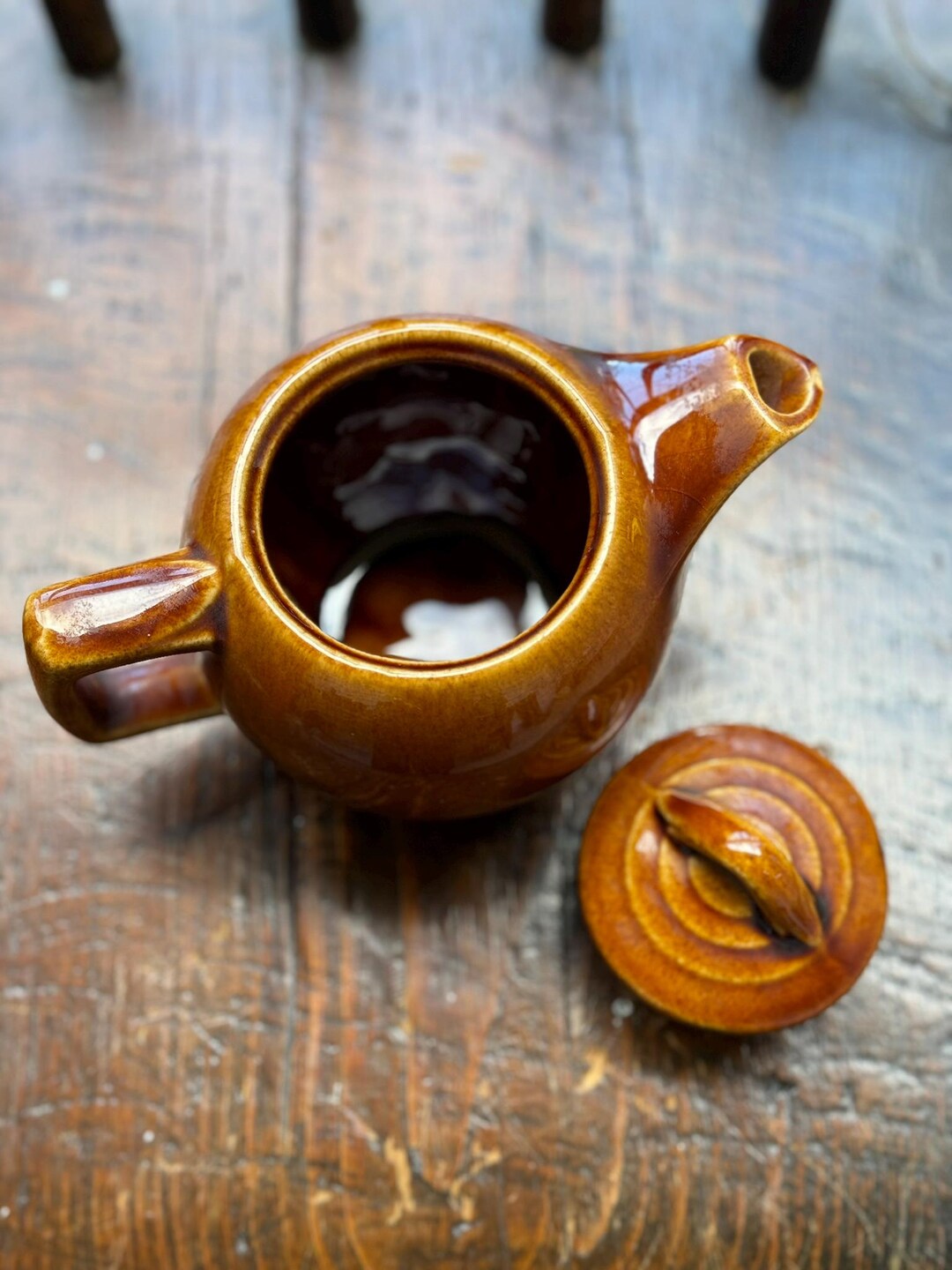 Vintage MCM Mccoy Pottery Brown Individual Small Teapot Creamer RETRO ...