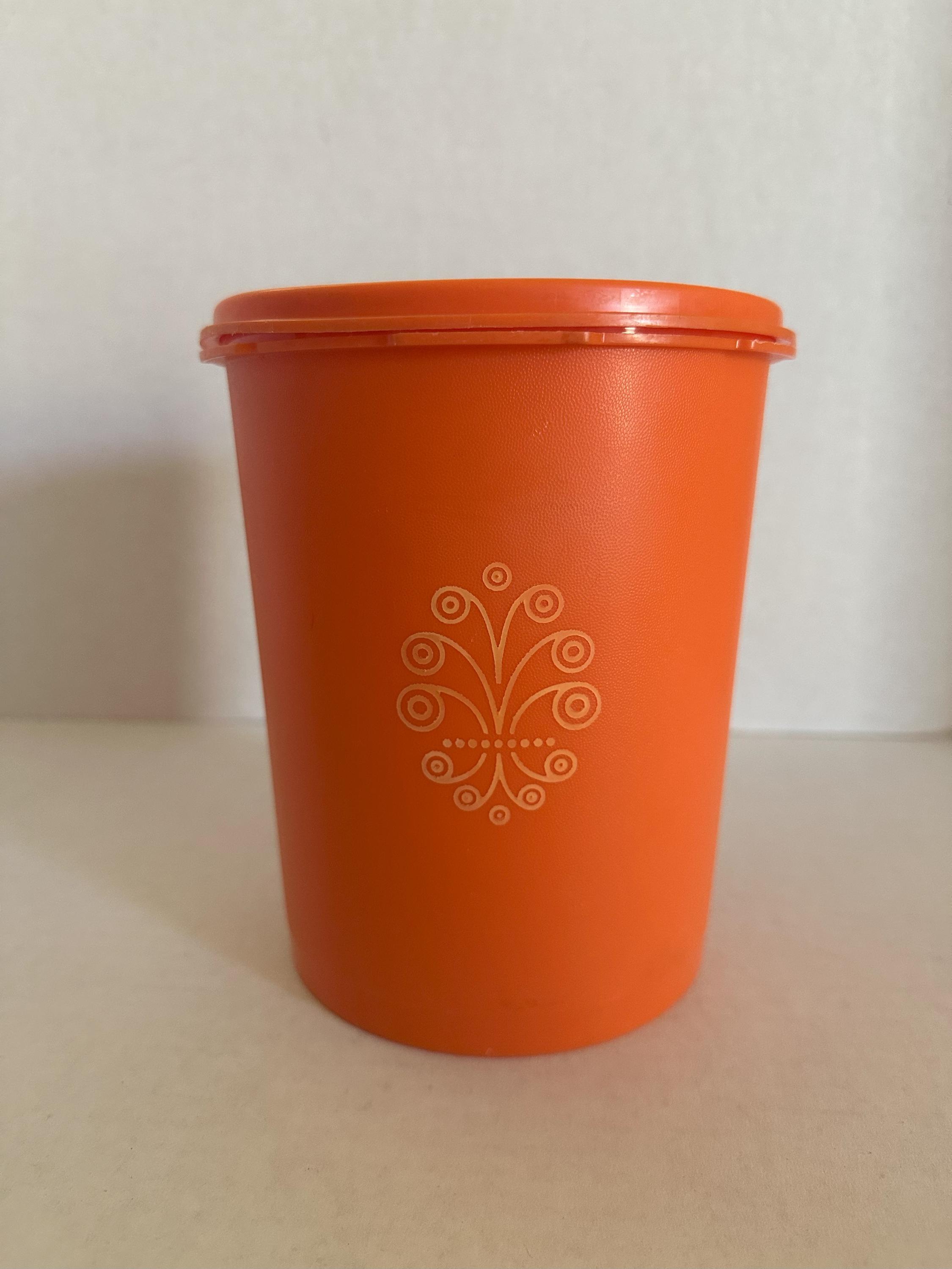 Vintage Burnt Orange Tupperware Bin - Etsy