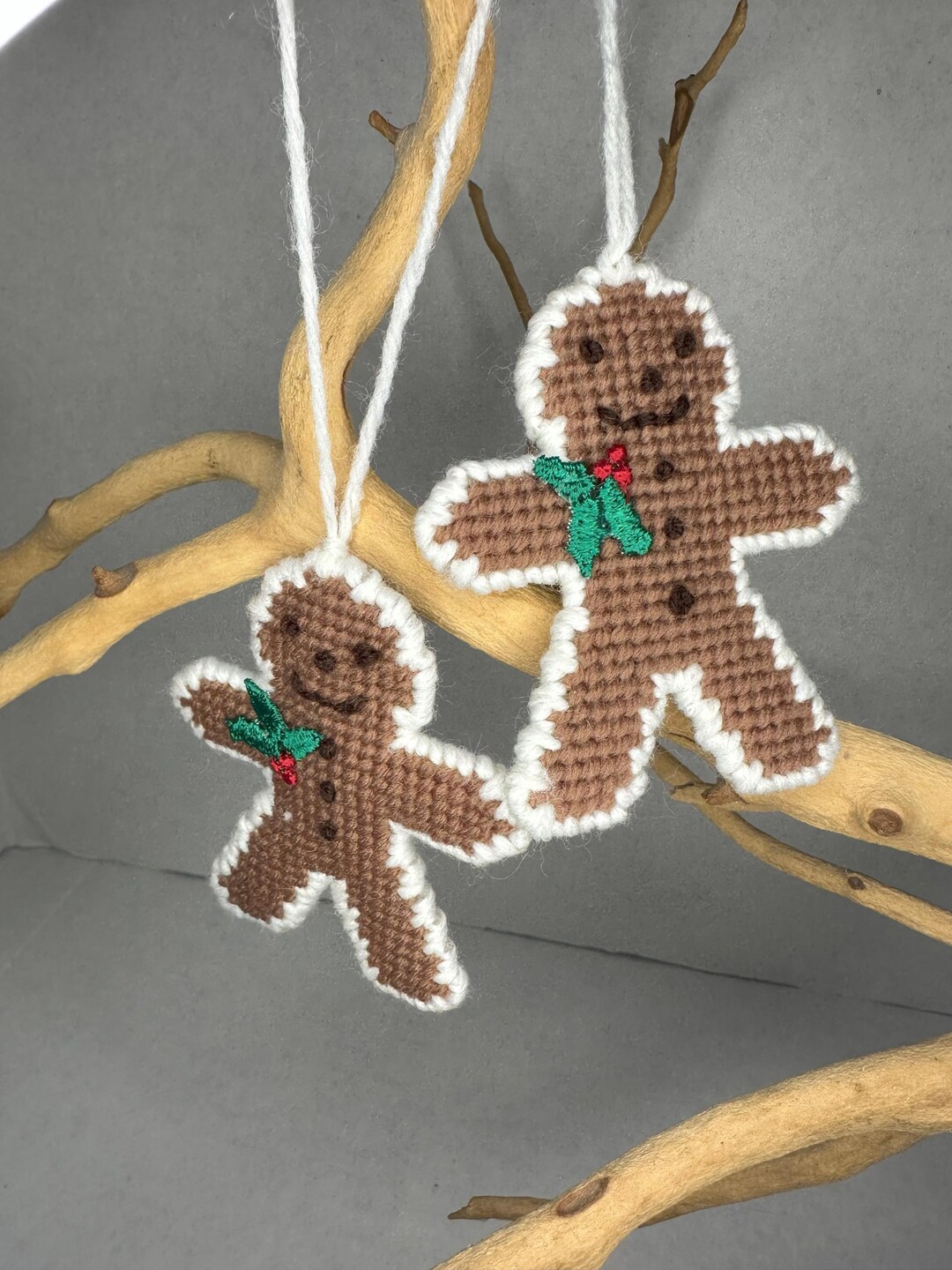 Three Needlepoint Ginger Bread Men Handmade - Etsy