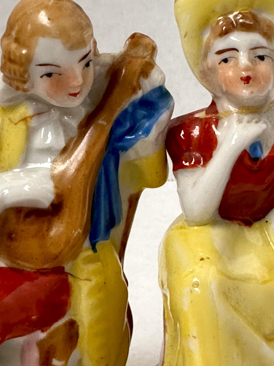 Vintage Porcelain Seated Colonial Musician & Lady - Etsy