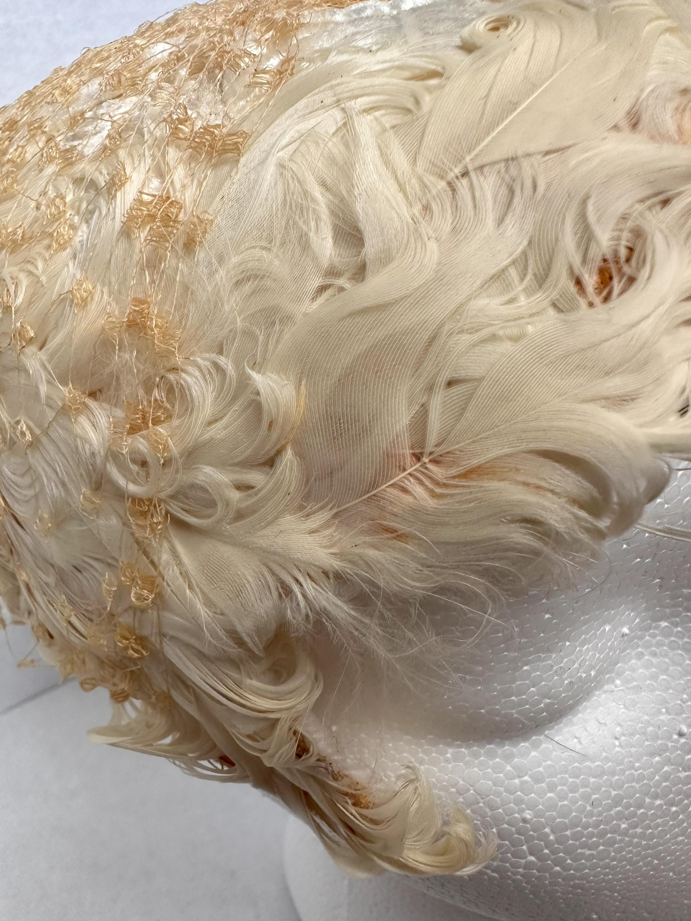Detailed White Feather Juliette Cap - Etsy