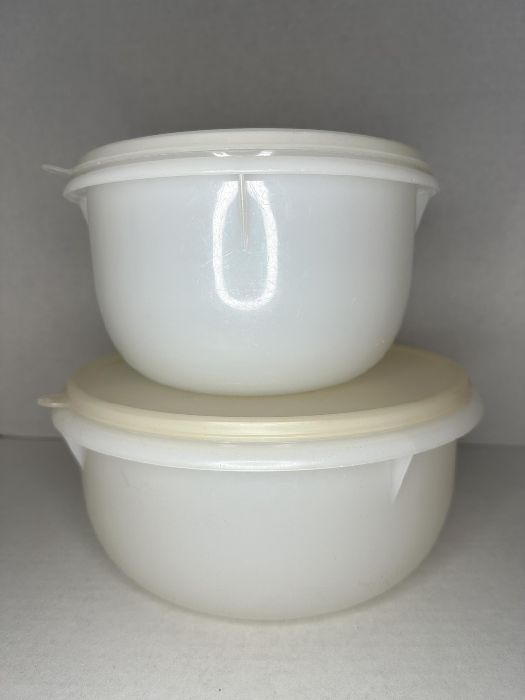Mix and Store White Tupperware Bowls Set of Two With Lids - Etsy