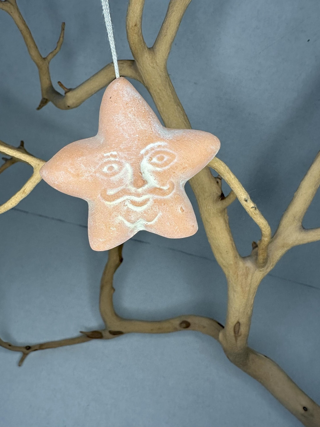 Ceramic Star With Face Ornament - Etsy