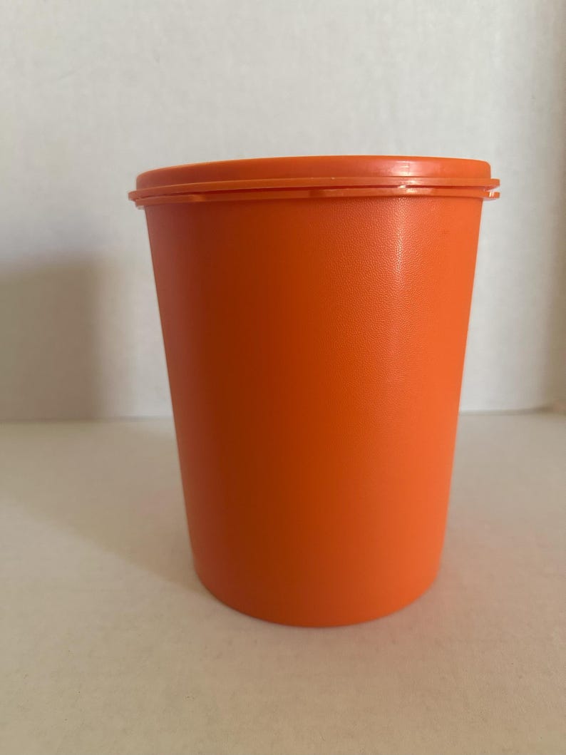 Vintage Burnt Orange Tupperware Bin - Etsy