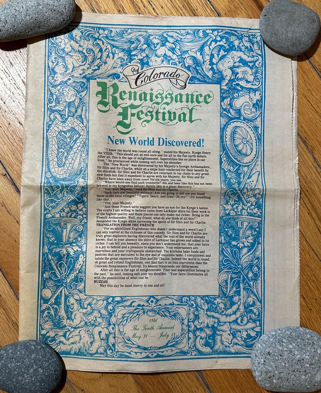 1986 10th Annual Renaissance Festival Program - Etsy