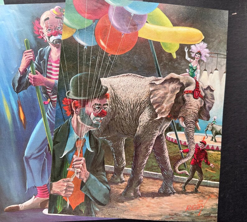 Vintage Clown and Circus Print by Jon Rigsby - Etsy