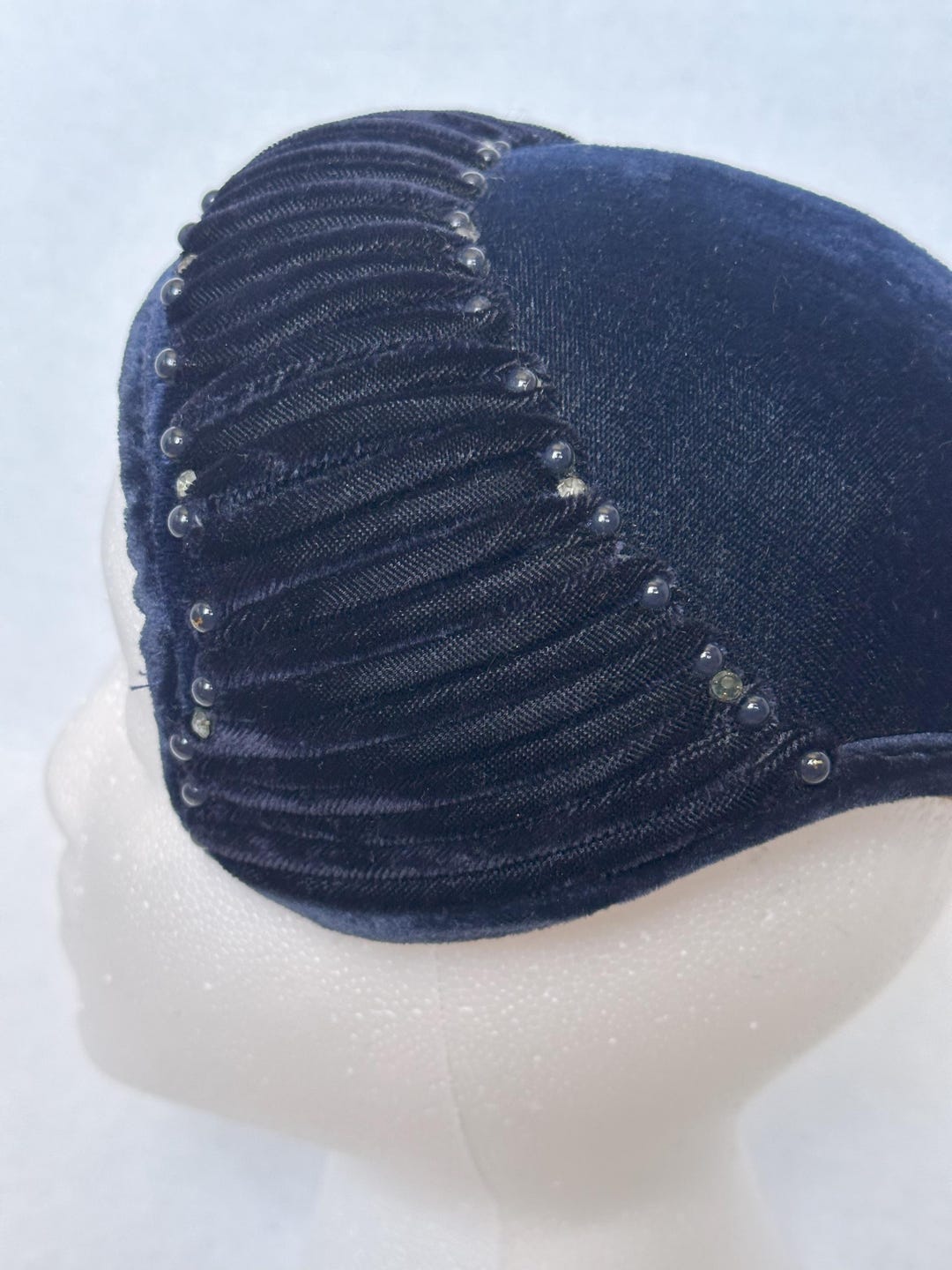 Blue Velvet Beaded Juliette Cap - Etsy