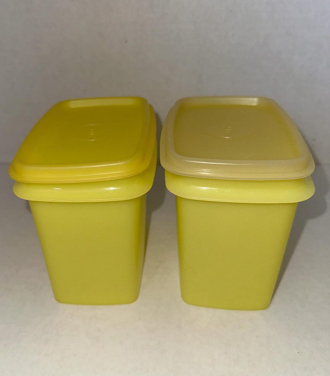 Vintage Lemon Yellow Tupperware Set of Three Discolored Lids - Etsy