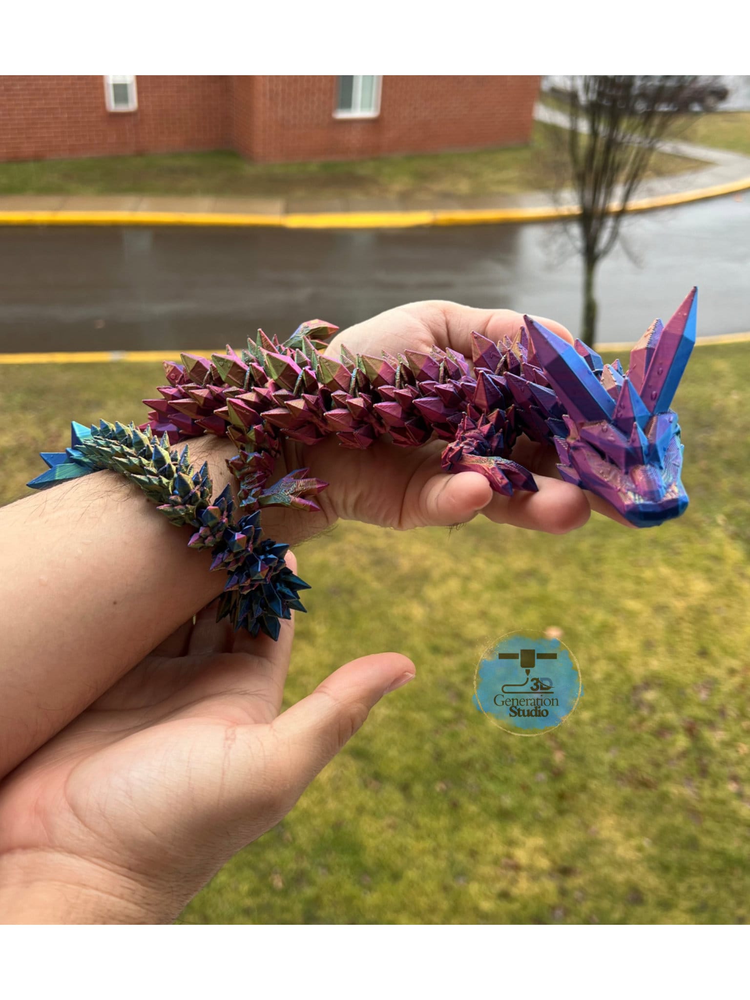 Articulated Crystal Gem Dragon 3D Printed Articulated Flexi Crystal ...