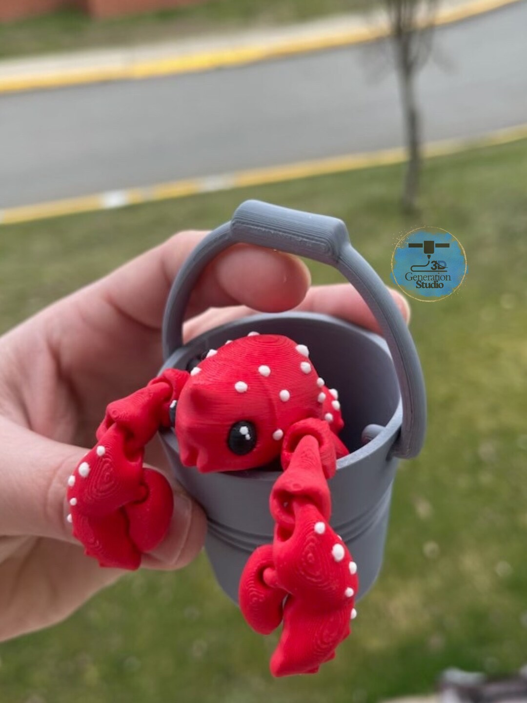 Red Lobster With Bucket 3D Printed Articulated Fidget Figure | Fidget ...