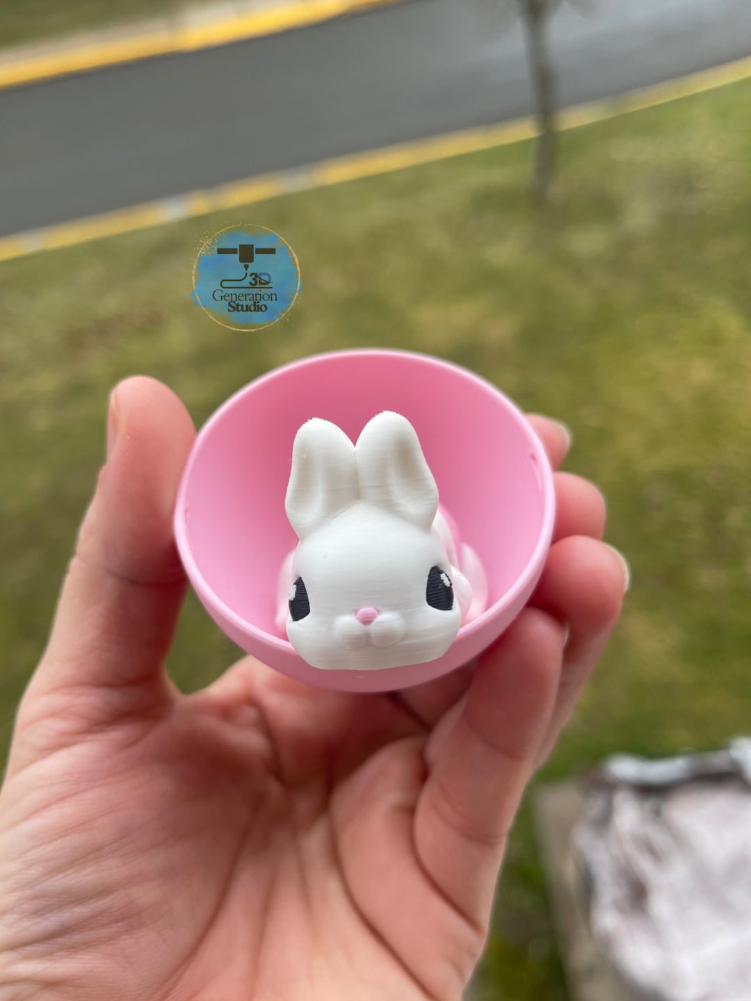 Cute 3D Printed Bunny With Easter Egg 3D Printed Fidget Bunny in ...