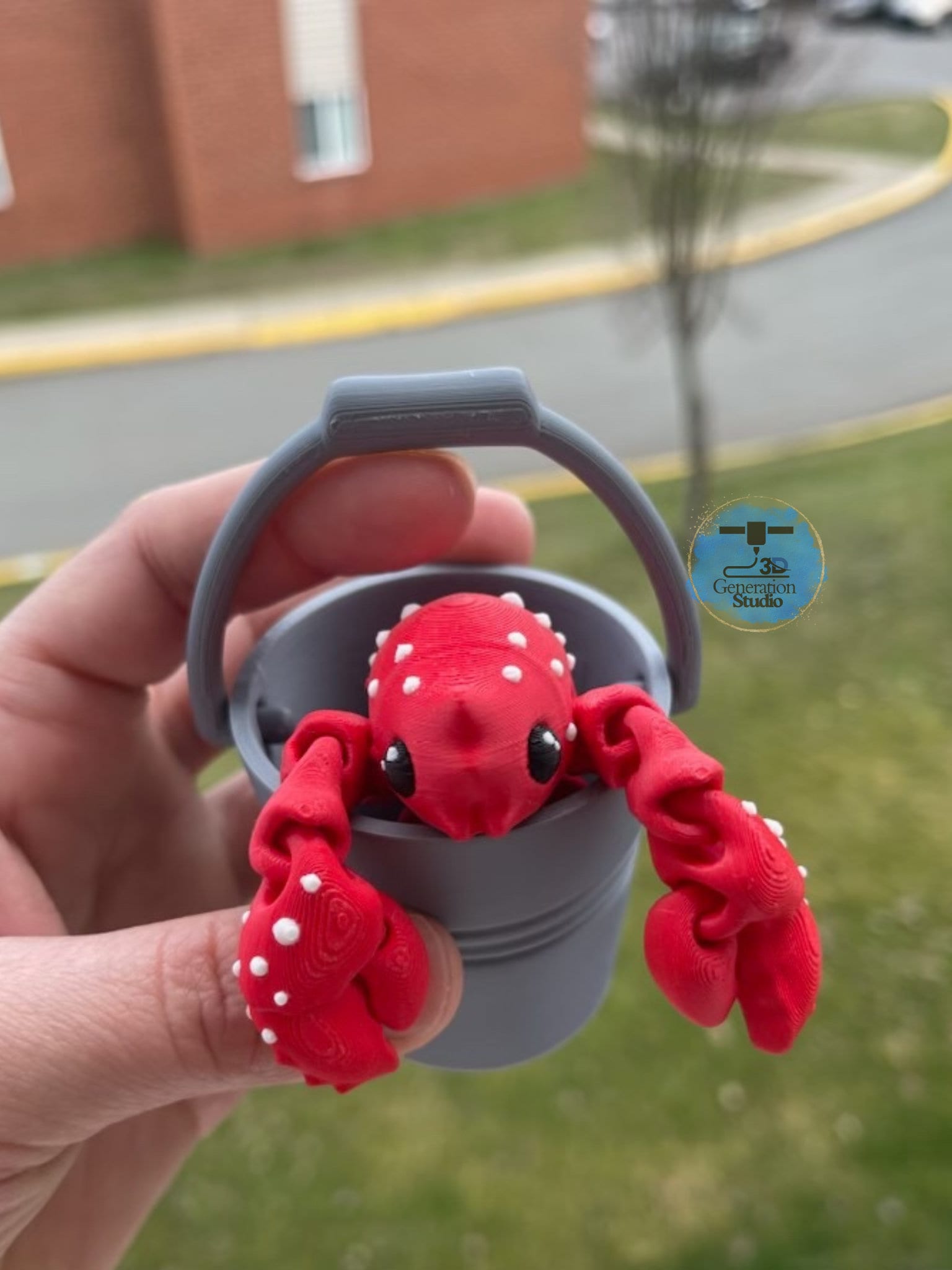 Red Lobster With Bucket 3D Printed Articulated Fidget Figure | Fidget ...