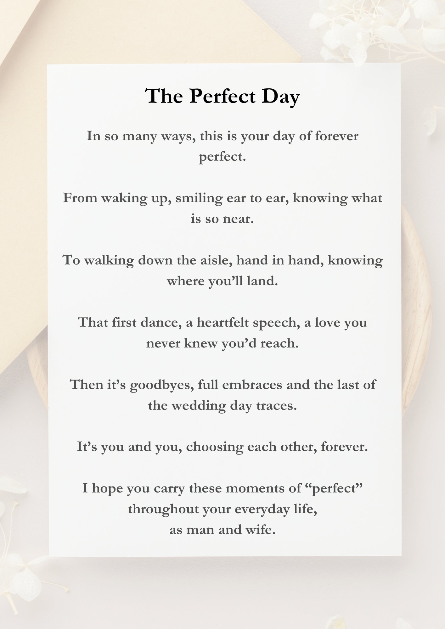 Wedding Day Poem - Etsy