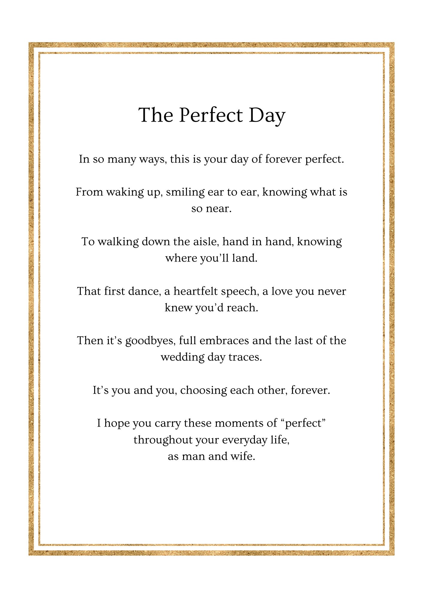 Wedding Day Poem - Etsy