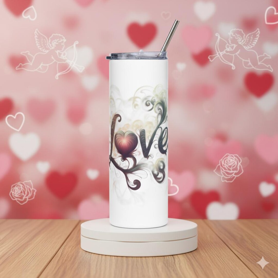 Love Heart Script Stainless Steel Tumbler | 20oz - Etsy