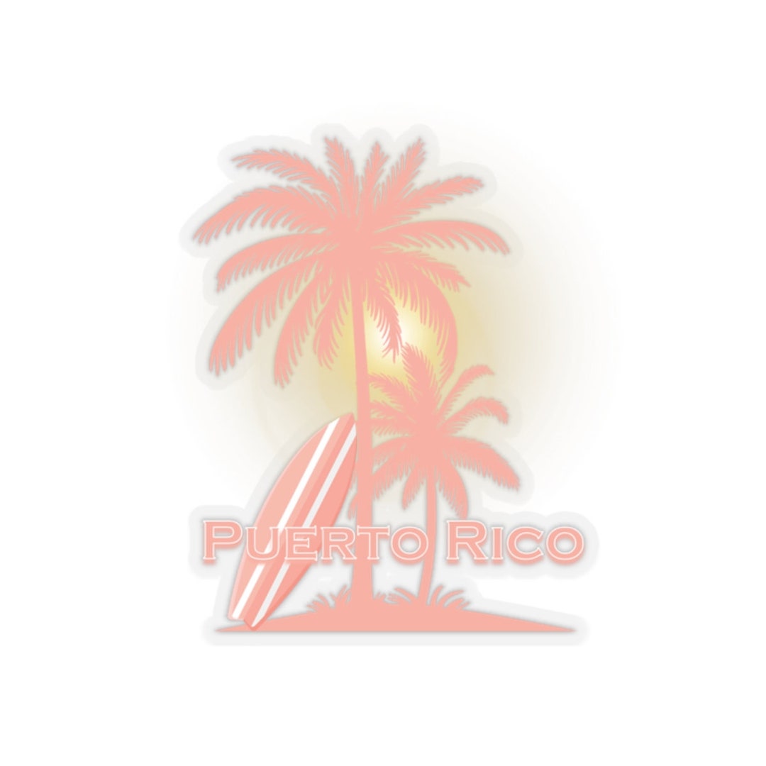 Puerto Rico Surf Palm Tree Sticker, Arts and Crafts Sticker - Etsy