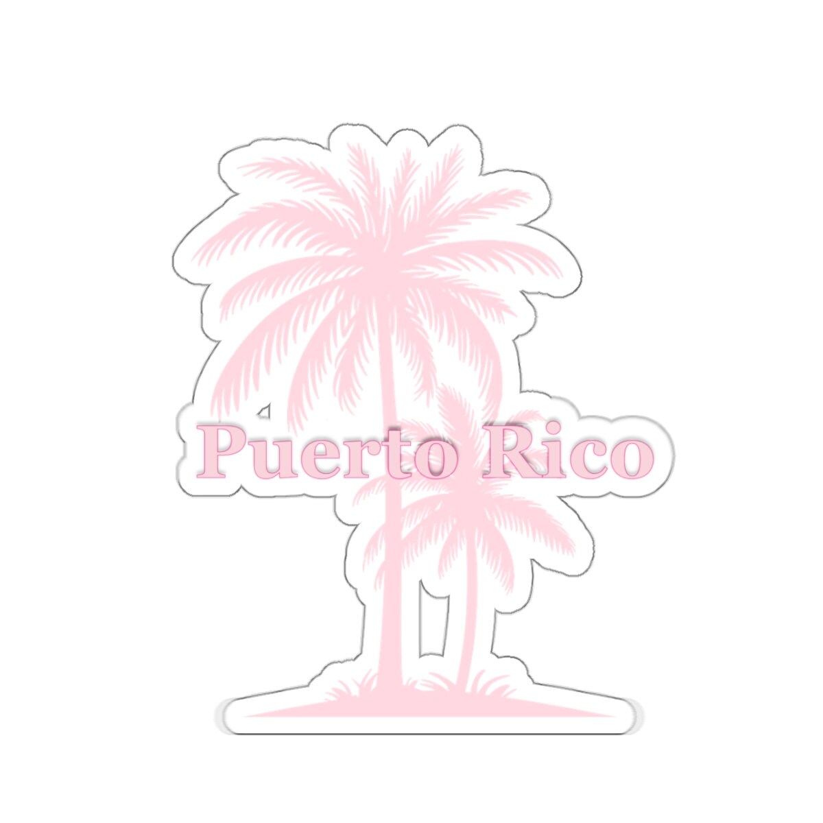 Puerto Rico Pink Palm Tree Island Stickers - Etsy
