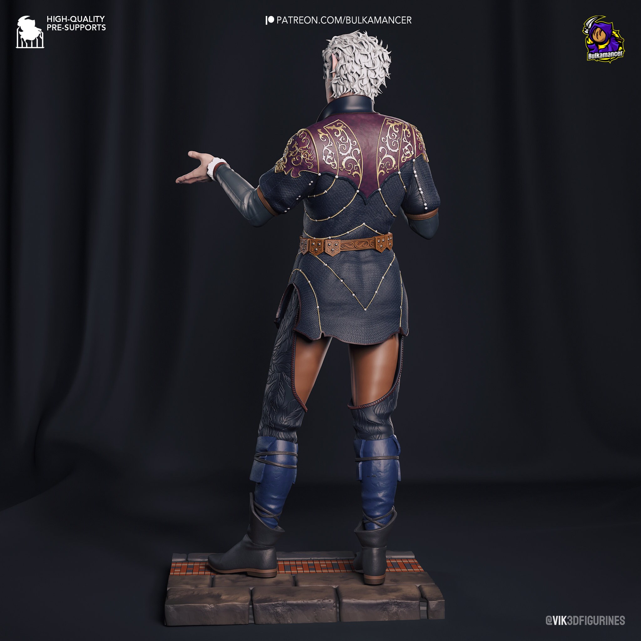 Astarion Baldur's Gate 3 245mm 3d Printed Figure UNPAINTED 8K Print DIY ...