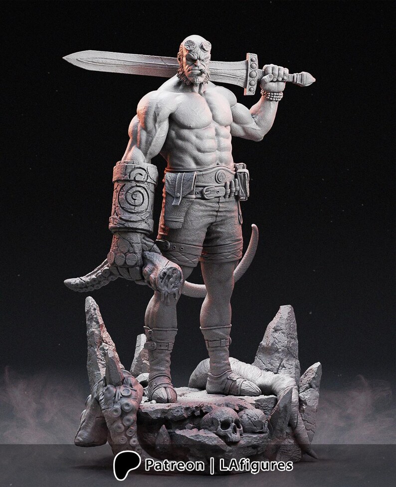 Hellboy Statue | 235mm | 3d Printed Display Figure | UNPAINTED | DIY ...