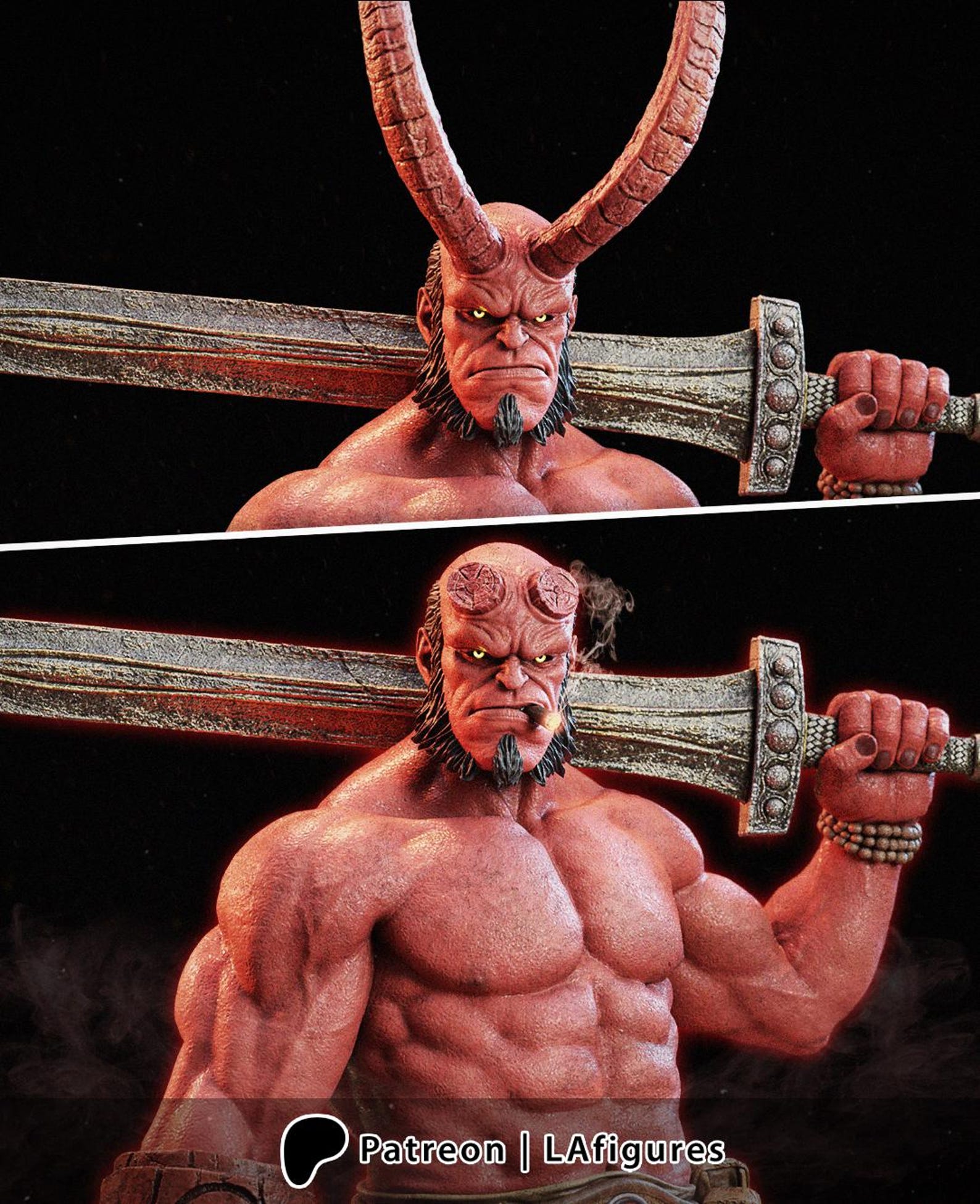 Hellboy Statue | 235mm | 3d Printed Display Figure | UNPAINTED | DIY ...