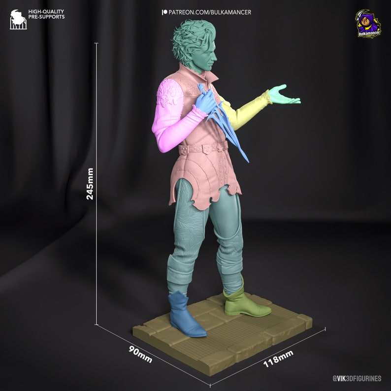 Astarion - Baldur's Gate 3 | 245mm | 3d Printed Figure | UNPAINTED ...