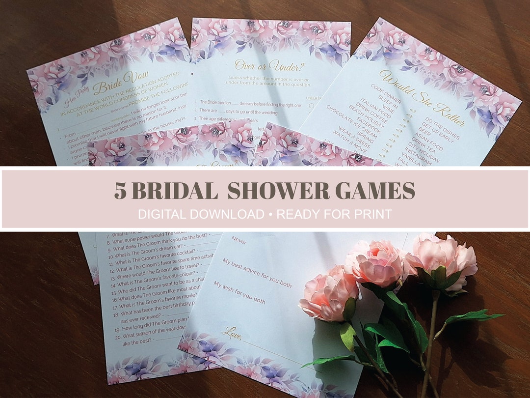 Rose Bridal Shower Games Bundle, Hen Party Game Pack, Bachelorette ...