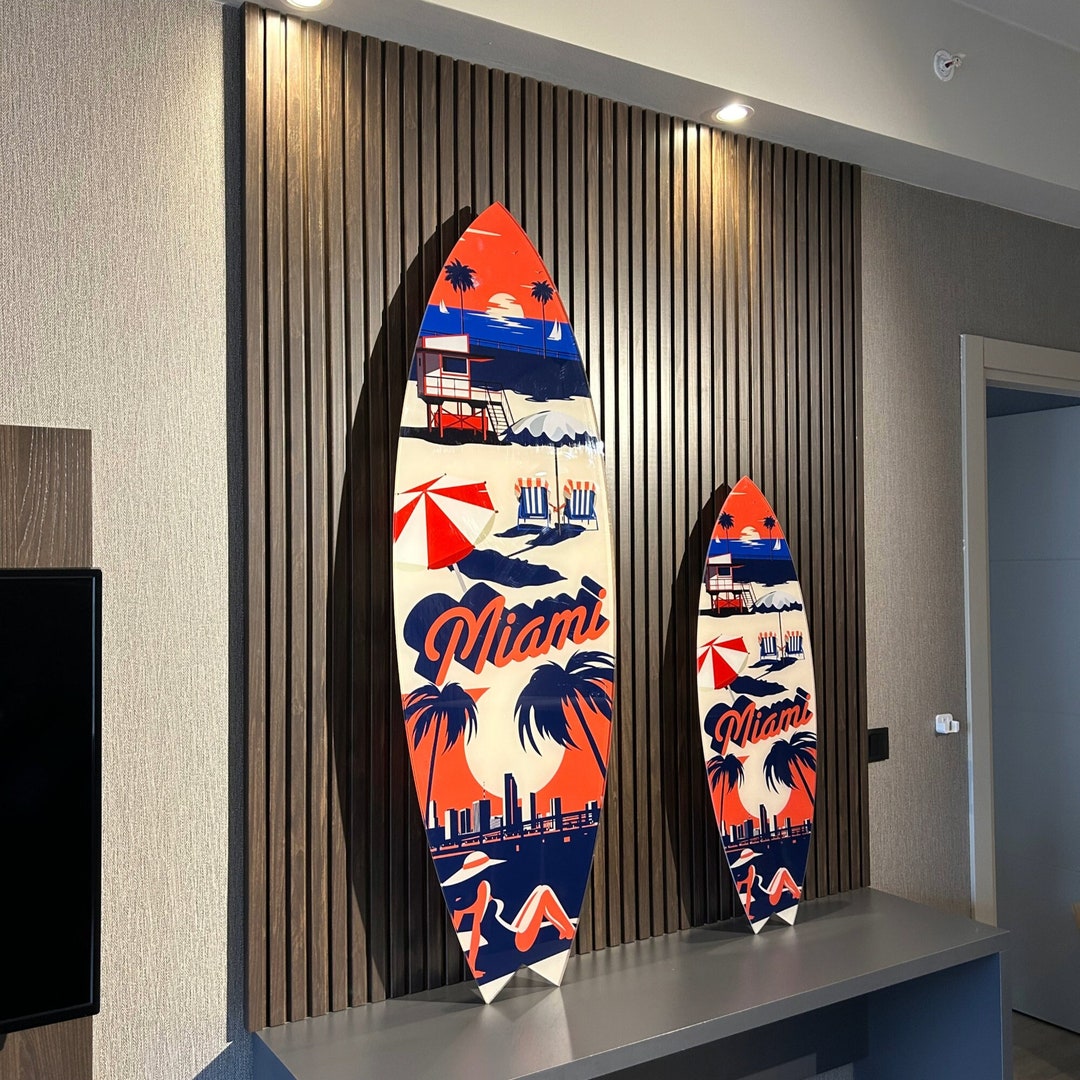 Miami Theme Decorative Surfboard Plexiglass Acrylic Surfboard Shaped ...