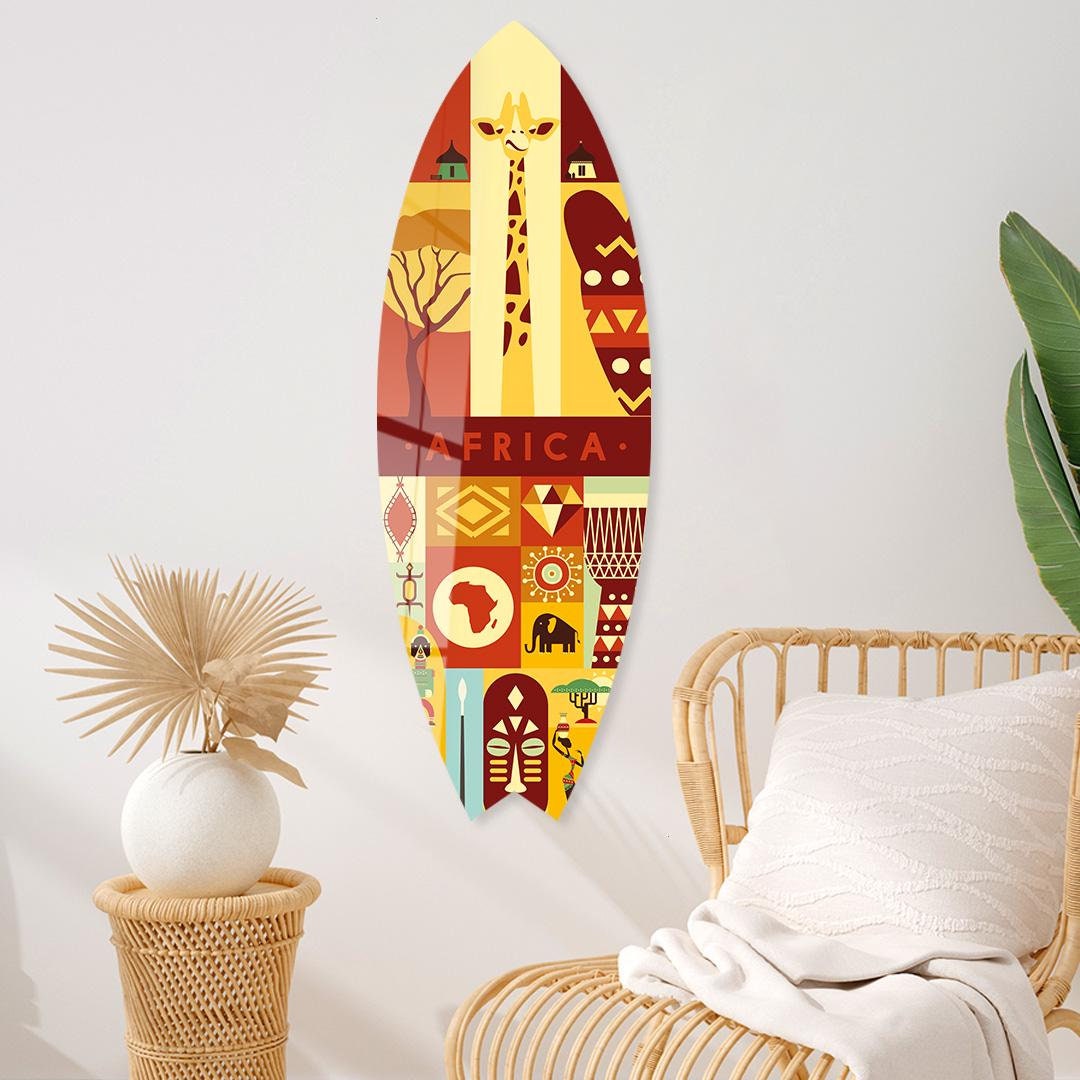 Africa Theme Country Theme Surfboard Wall Art Decorative Plexiglass ...