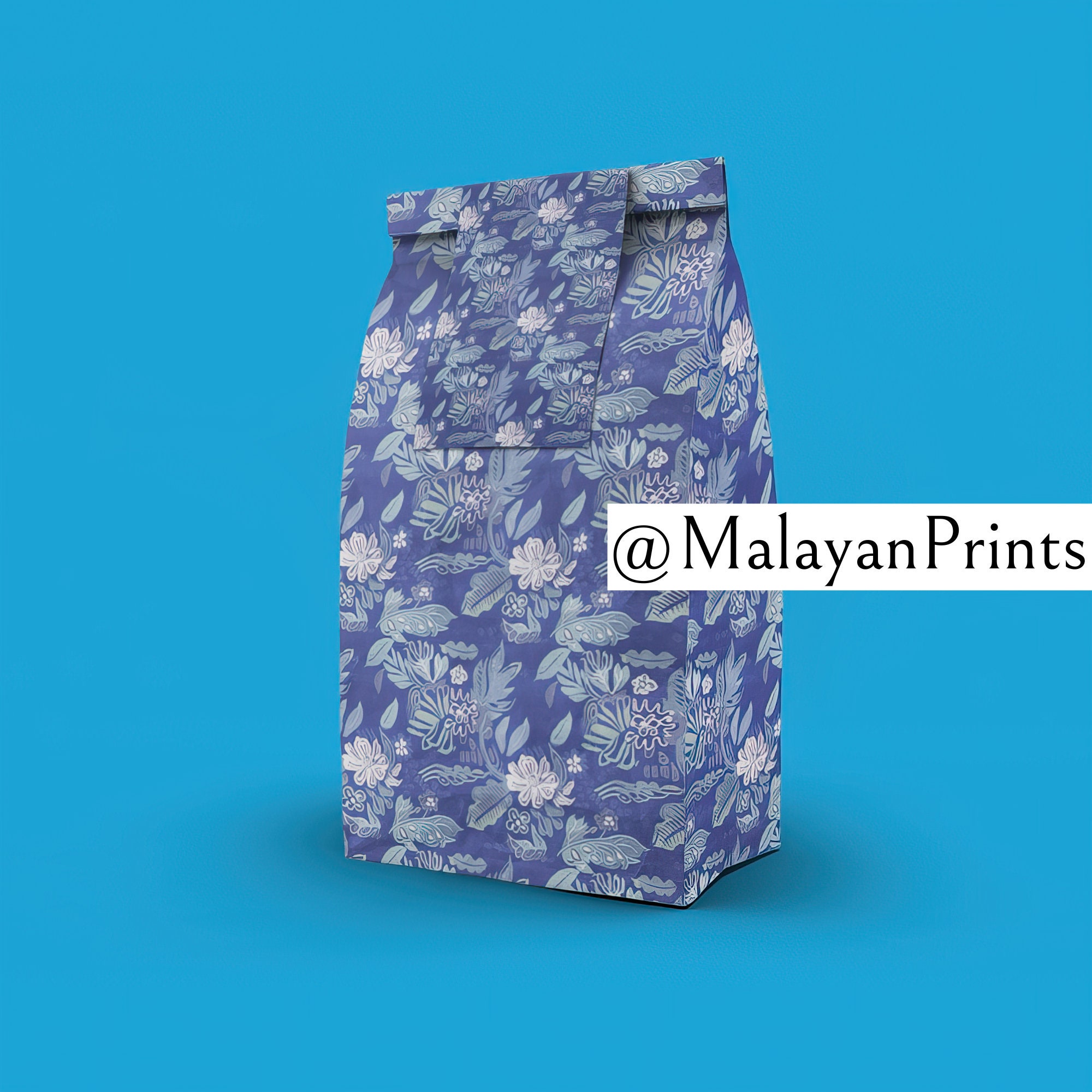 Set of 8 High Quality Blue Batik Digital Paper Seamless Design Wax ...