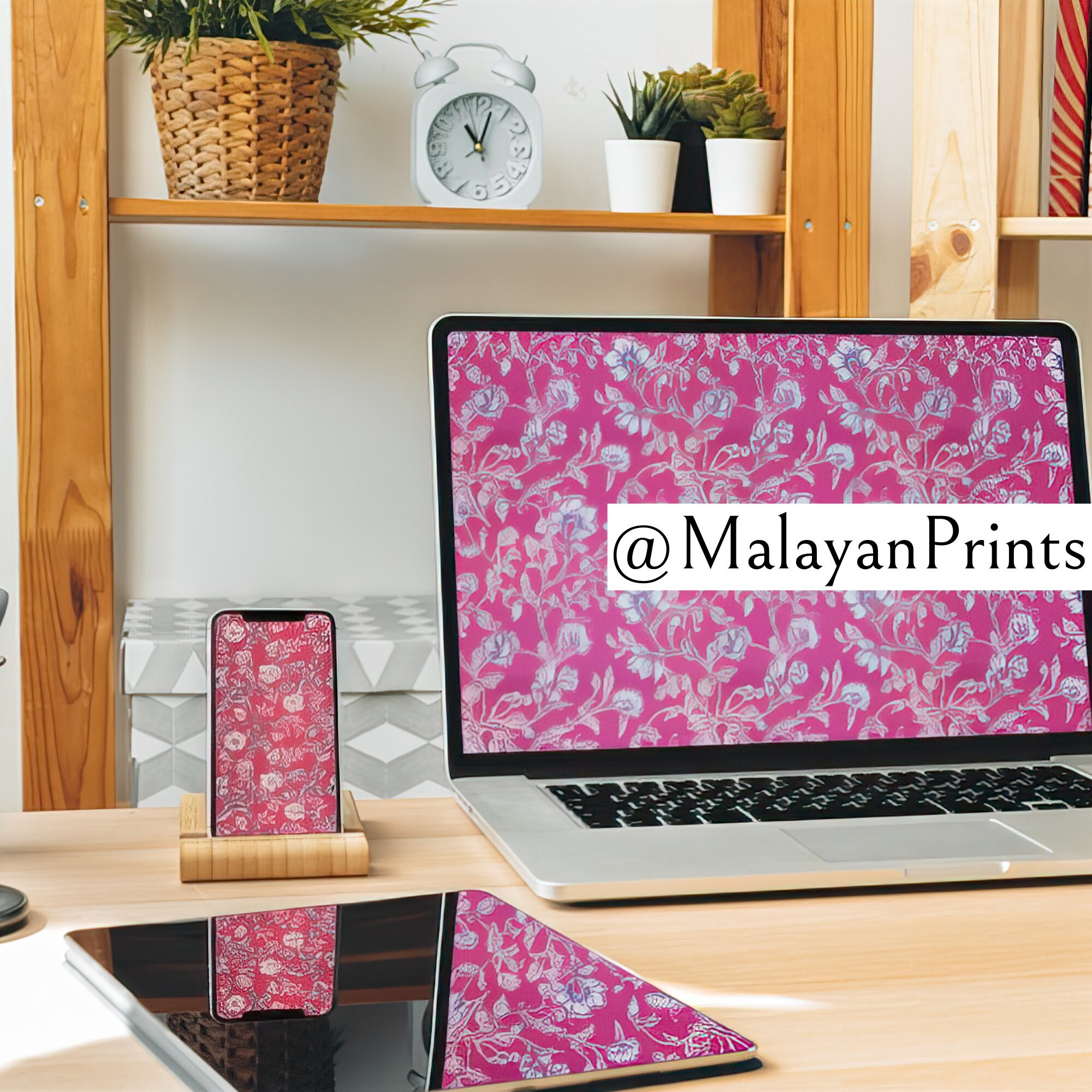 Set of 13 High Quality Pink Batik Digital Paper Seamless Design Wax ...