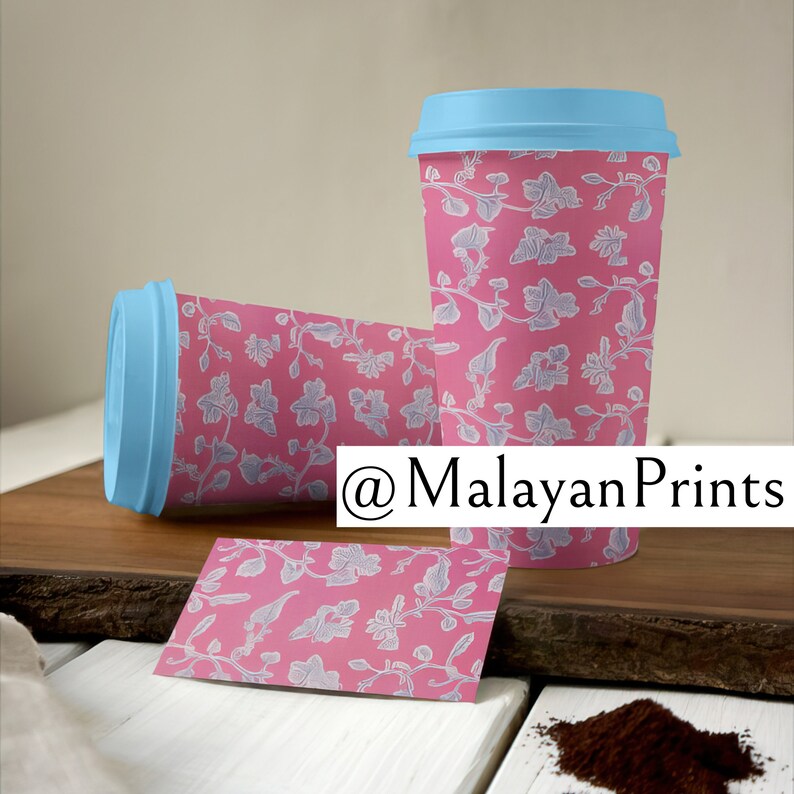 Set of 13 High Quality Pink Batik Digital Paper Seamless Design, Wax ...