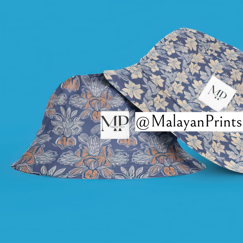 Set of 8 High Quality Blue Batik Digital Paper Seamless Design Wax ...