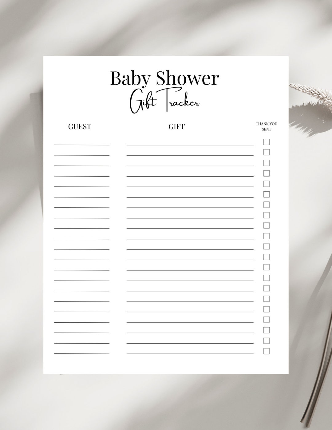 Baby Shower Gift Tracker Organizer, Gender Neutral Planning Journal ...