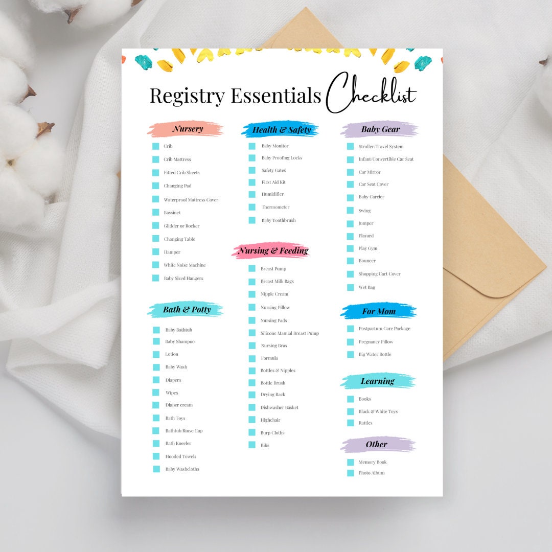 Registry Essential Checklist, Registry Checklist Baby Planning ...
