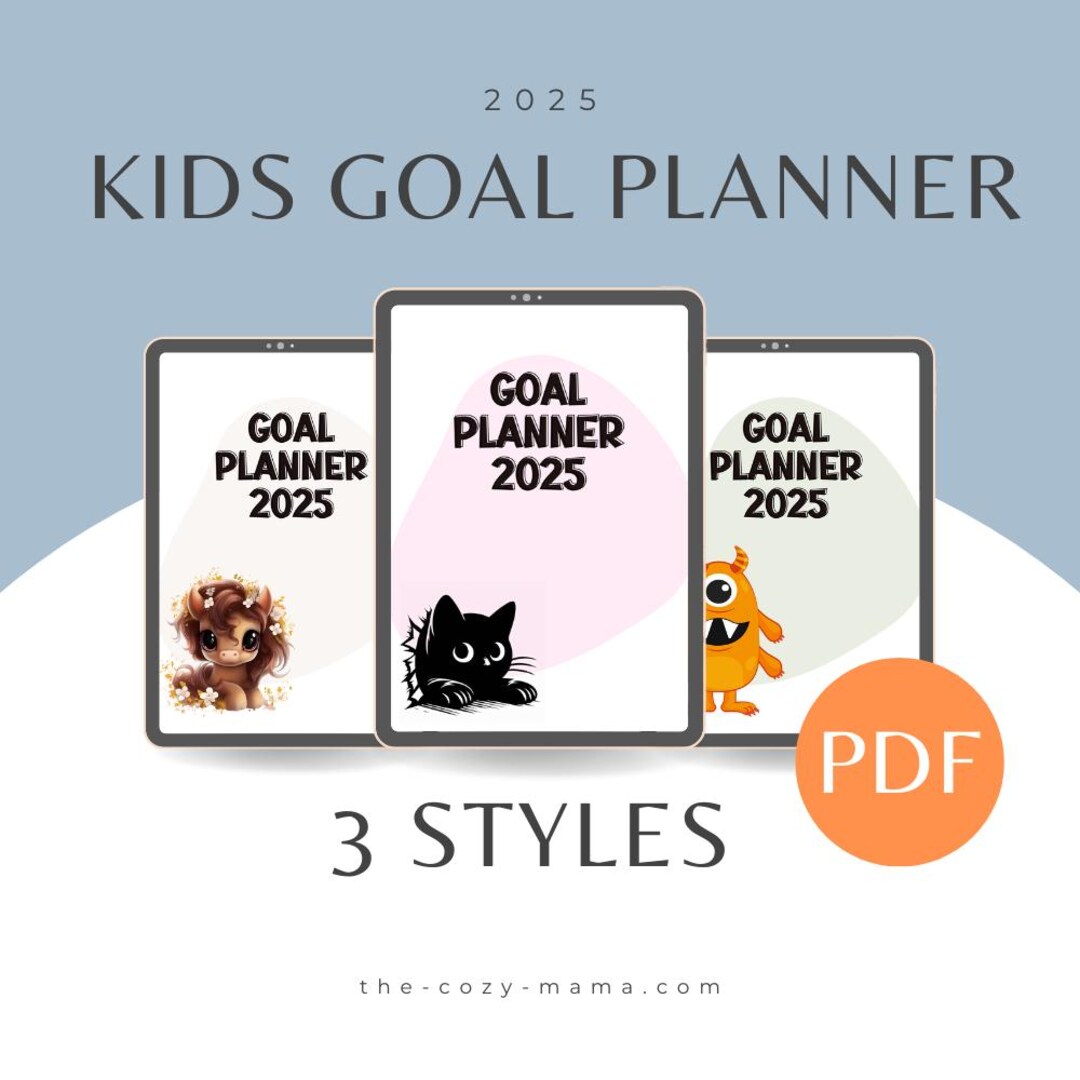 Kids Plan Their Goals - 2025 Printable - 3 Designs - Etsy