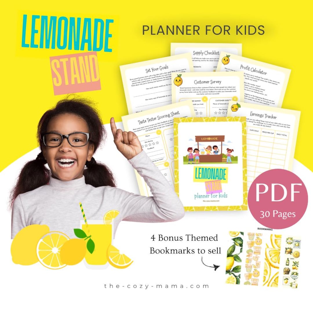 Lemonade Stand Planner for Kids Pdf - Etsy