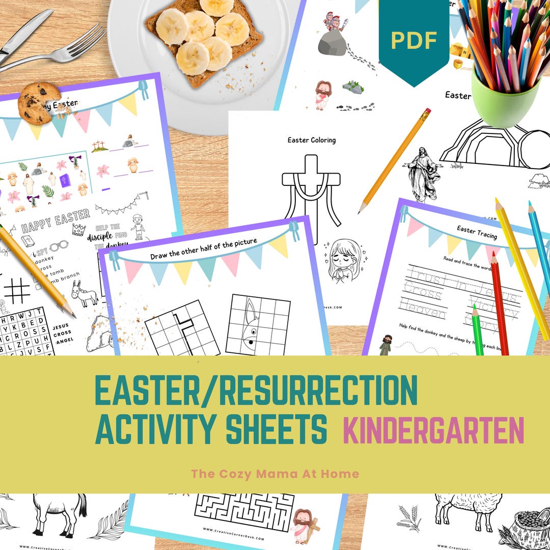 Easter Resurrection Activity Game Sheets Kindergarten Letter PDF ...