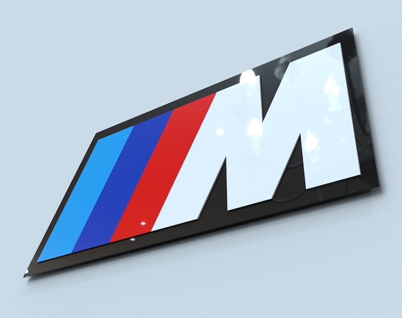 Glossy Acrylic Laser Cut BMW M Logo, Acrylic Sign BMW ///M Wall Decor ...