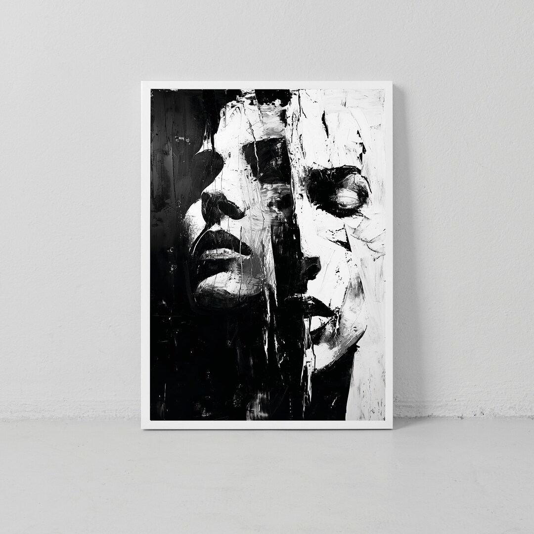 SOMETIMES (printable) · Expressionist Faces in Black and White ...