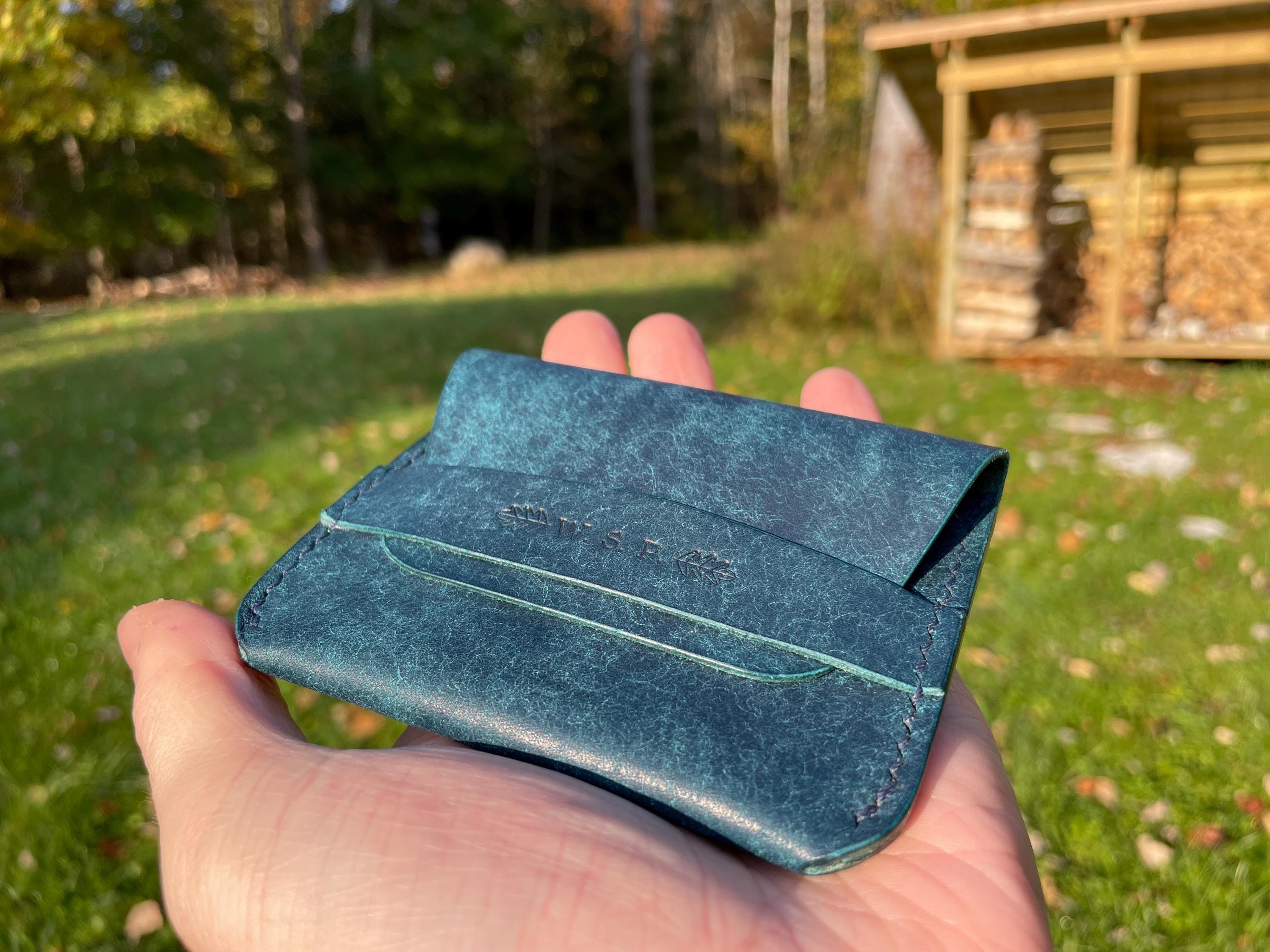 Handmade Full Grain Pueblo Leather Flap Wallet, Handstitched Buffed ...