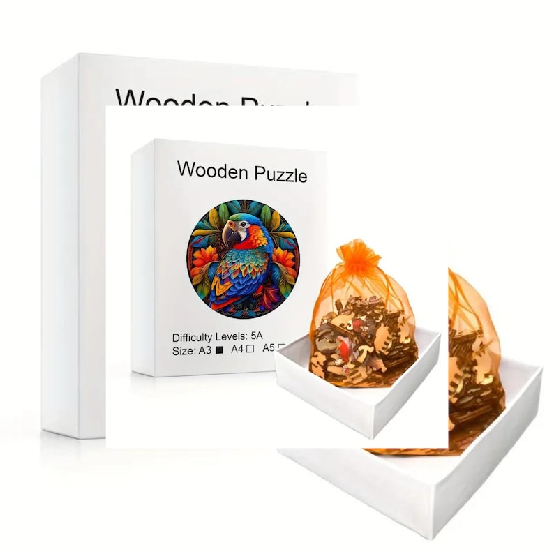 Parrot Jigsaw Puzzle - Vibrant Eco-friendly Wooden Gift - Etsy