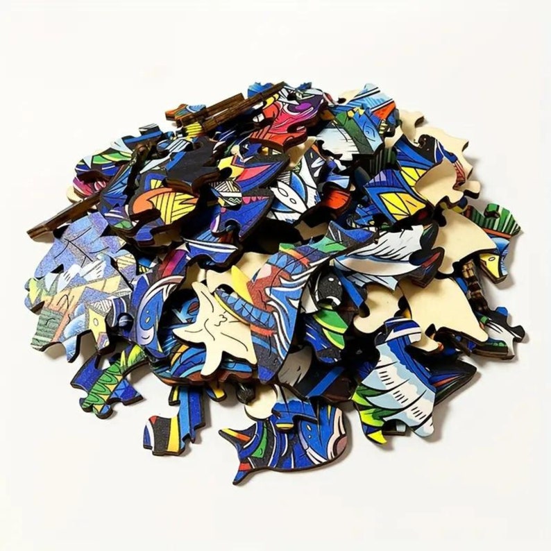 Wooden Jigsaw Puzzle- Fish Laser Cut Eco-friendly Educational Sea Life ...