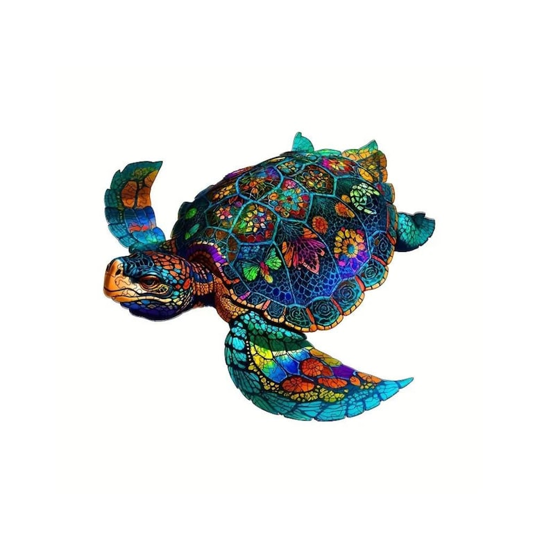 Wooden Jigsaw Puzzle- Turtle Laser Cut Puzzle - Mindfulness ...