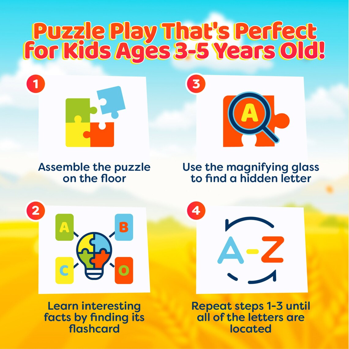 I Spy Alphabet Puzzle With Flashcards and Magnifying Glass 2ft X 3ft ...