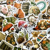 Fawn Deer Vinyl Sticker Cute Cottagecore Aesthetic Pink Retro Moss ...