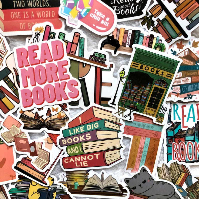 50pcs Bookish Stickers Pack – Cute Book Stickers Set, Waterproof ...
