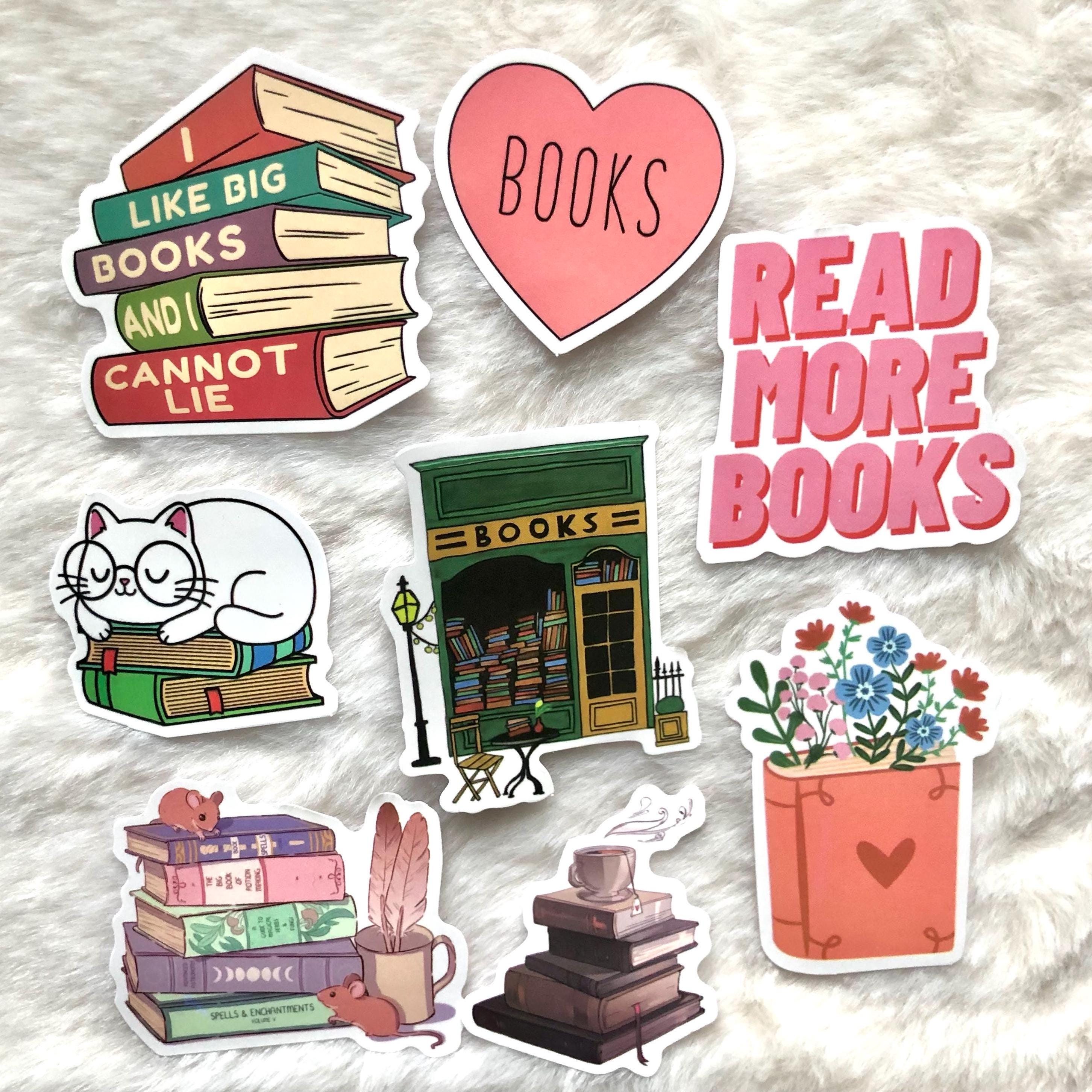 50pcs Bookish Stickers Pack – Cute Book Stickers Set, Waterproof ...
