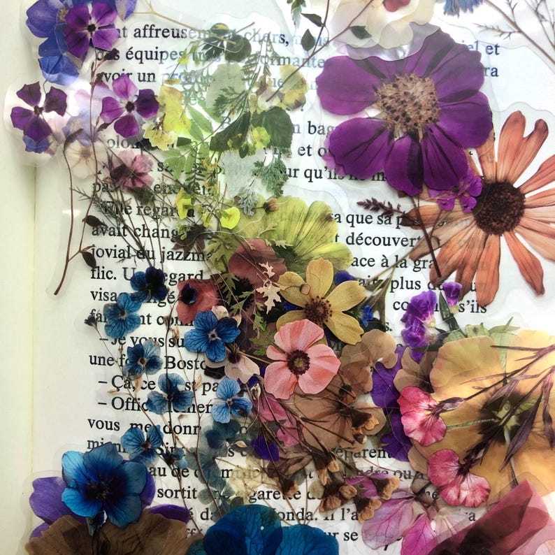 Pressed Flower Stickers – Wildflowers & Dried Flowers Stickers for ...